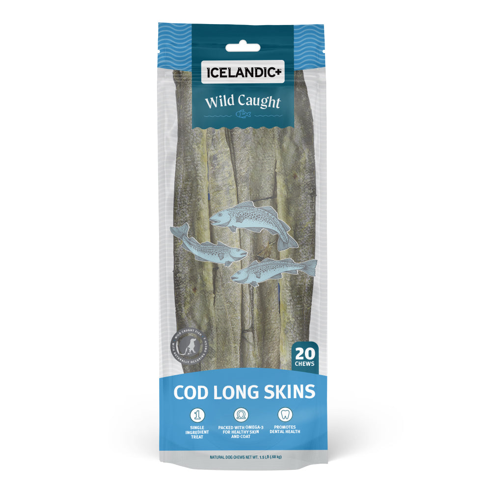 Long Cod Skin Sticks Treat Bag - Fish Dog Treats - Icelandic+
