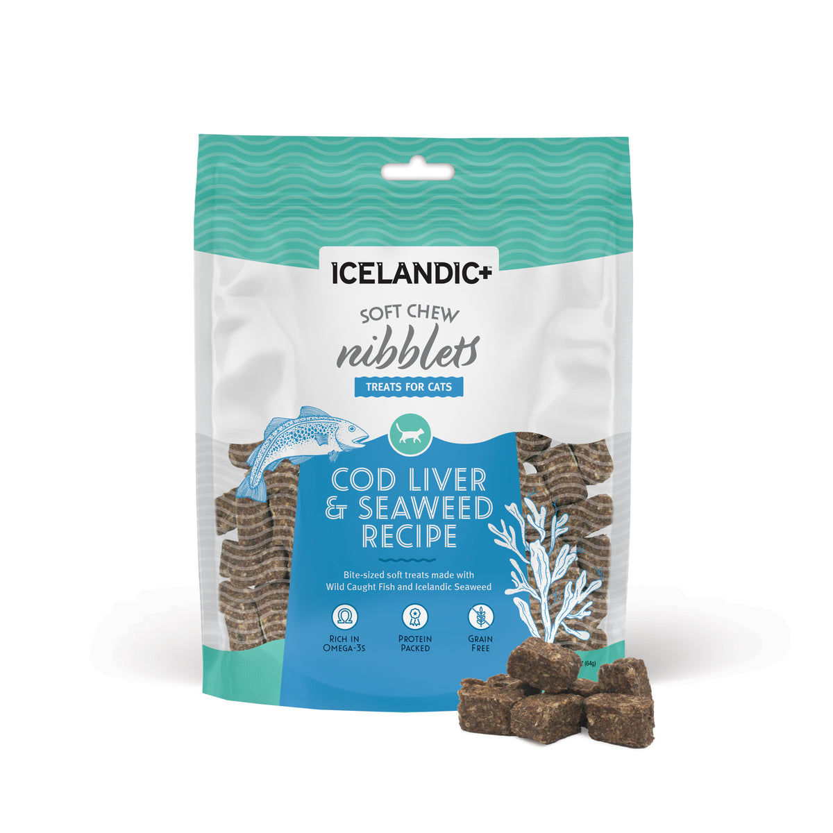 Cod Liver & Seaweed - Soft Chew Cat Nibblet - Icelandic+